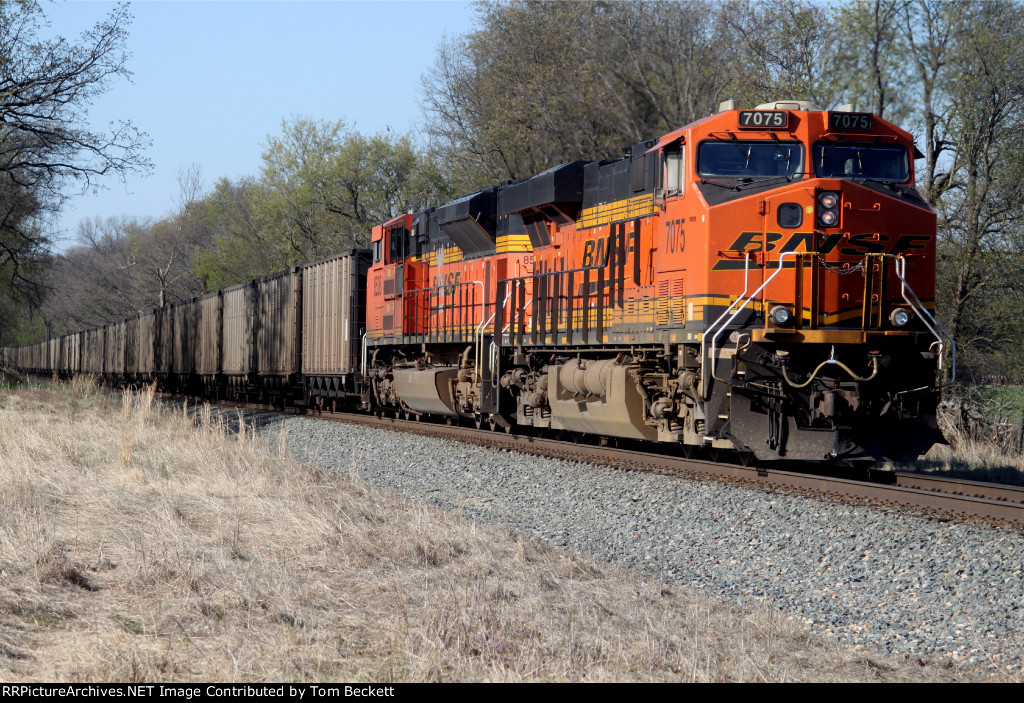 Empty train rolling away